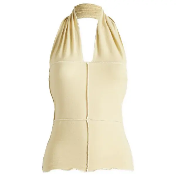 Baserange Cinder Halter Top - Hen Yellow | Editorialist